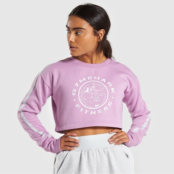 Gymshark | Tops | Gymshark Legacy Fitness Sweater Pastel Grapewhite ...